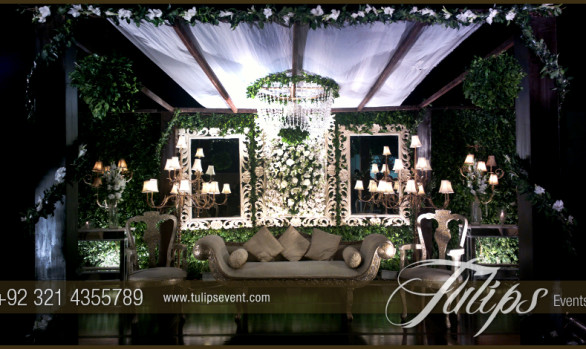 Gold Theme Stage Setup design ideas in Pakistan