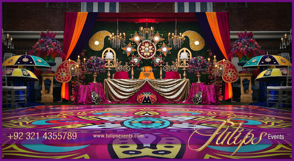 Rangoli Dholki Event Decor - Tulips Event Management